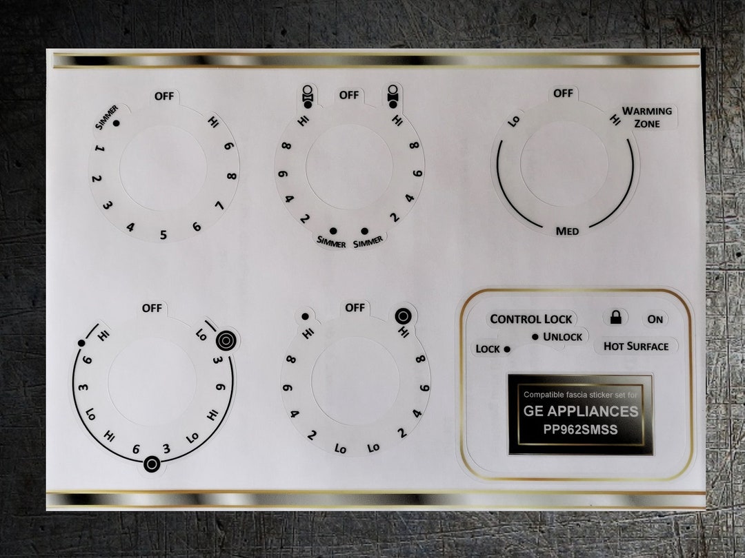 GE Appliances PP962SMSS Cooktop Compatible Fascia Sticker Set. - Etsy