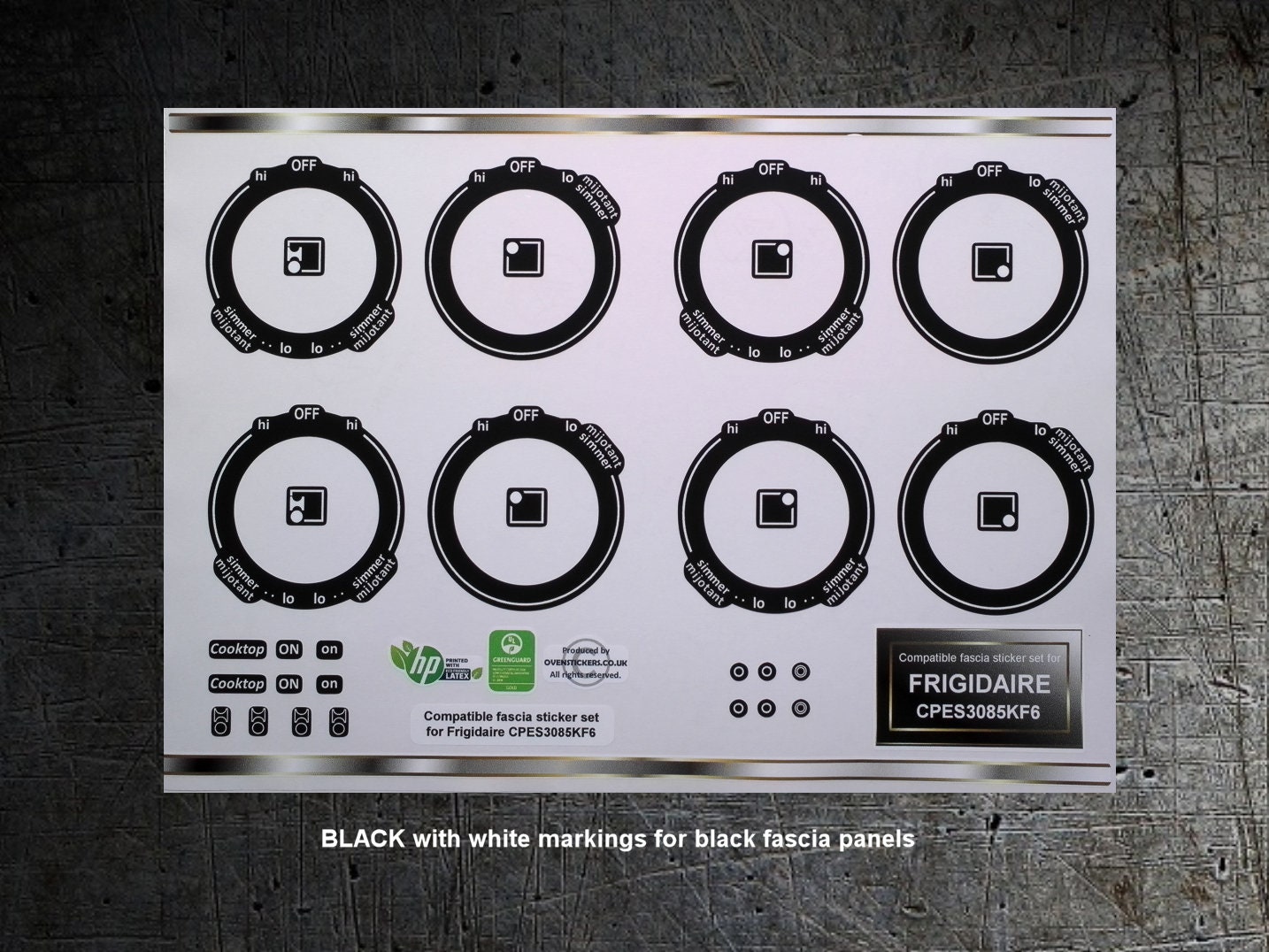 Frigidaire CPES3085KF6 Compatible Fascia Sticker Set X2. - Etsy