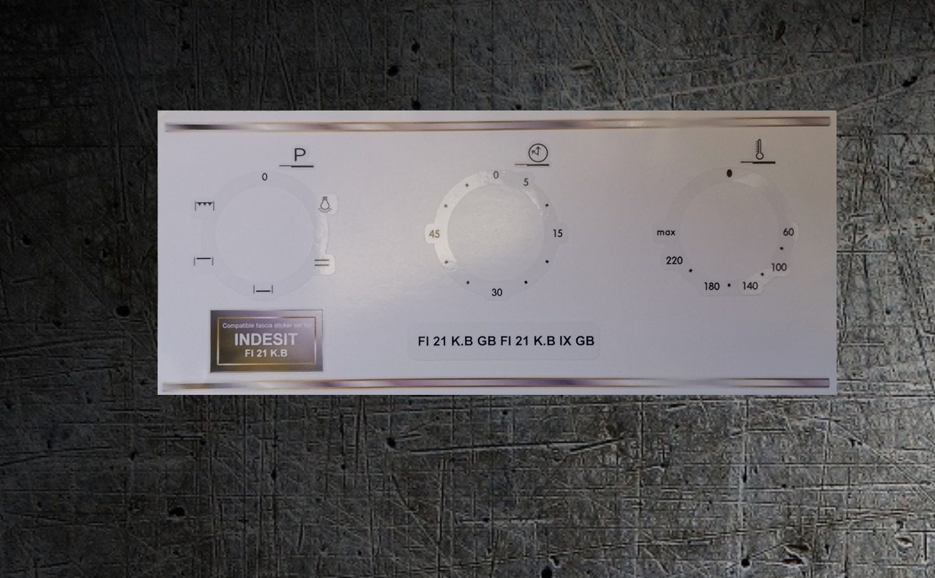 Indesit FI 21 K.B FI 21 K.B IX Compatible Fascia Sticker Set. - Etsy UK