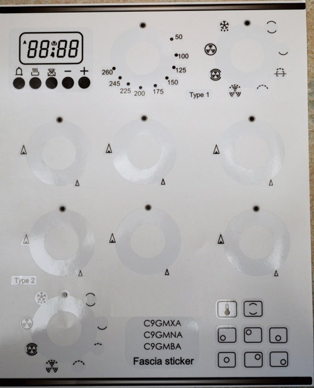 Smeg C9GMXA, C9GMNA, C9GMBA Compatible Panel Fascia Sticker Set. - Etsy ...