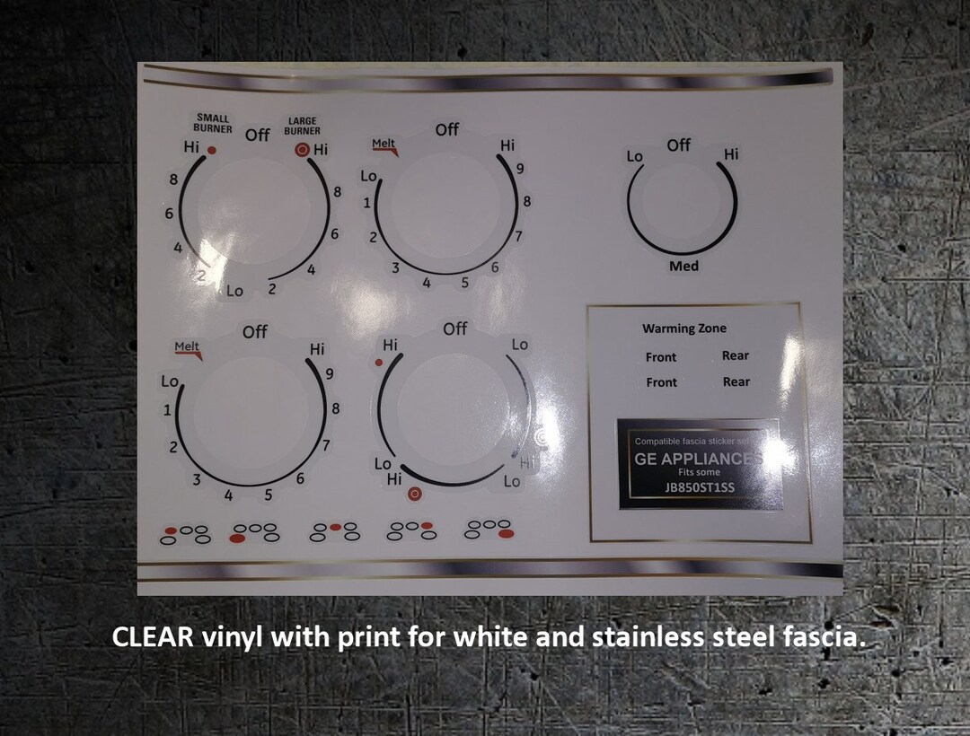 GE APPLIANCES JB850ST1SS Compatible Fascia Sticker Set. - Etsy
