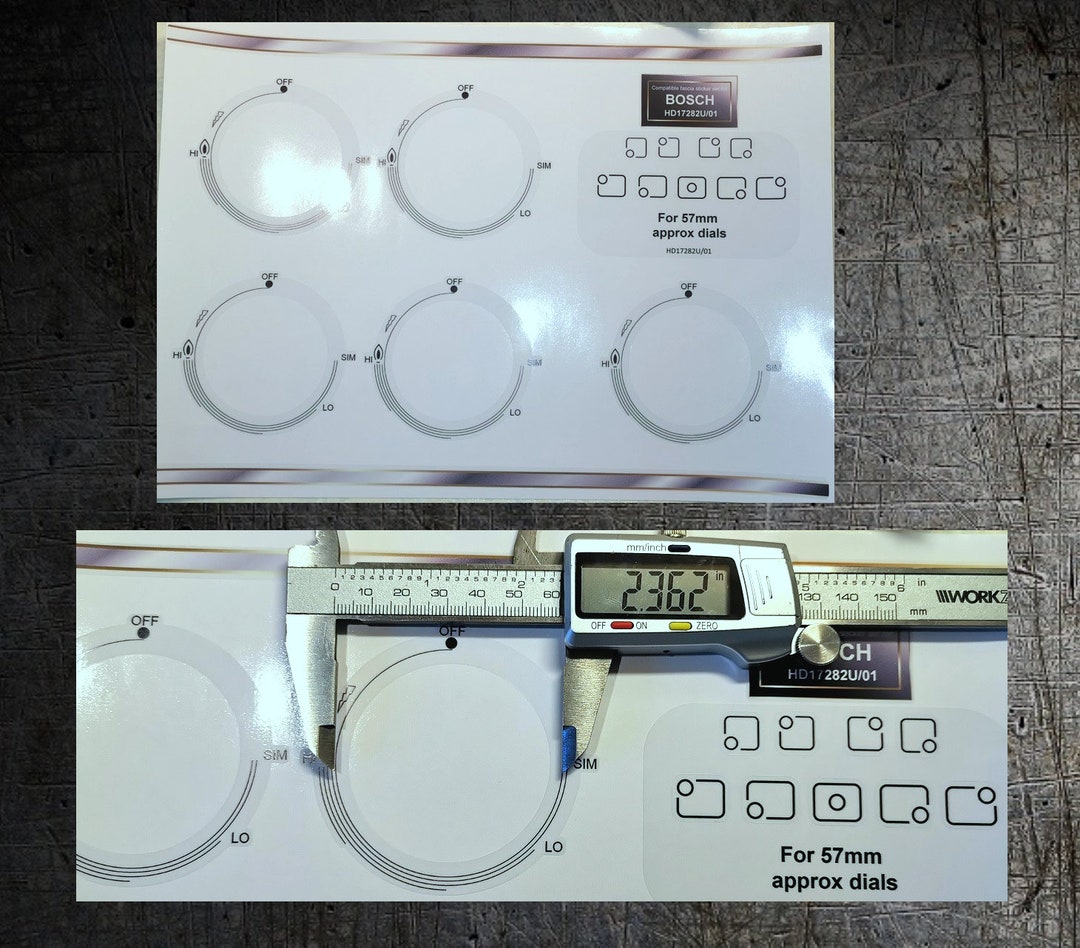 Bosch HD17282U/01 Compatible Fascia Sticker Set for 57mm Dials. - Etsy