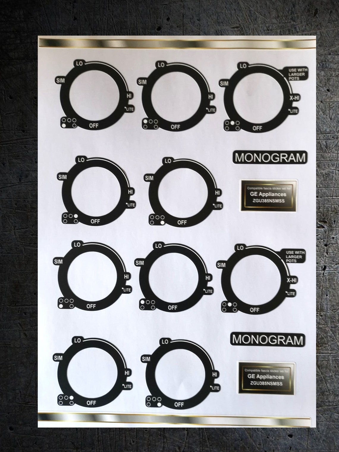 GE Appliances ZGU385NSMSS Cooktop Compatible Fascia Sticker Set. - Etsy