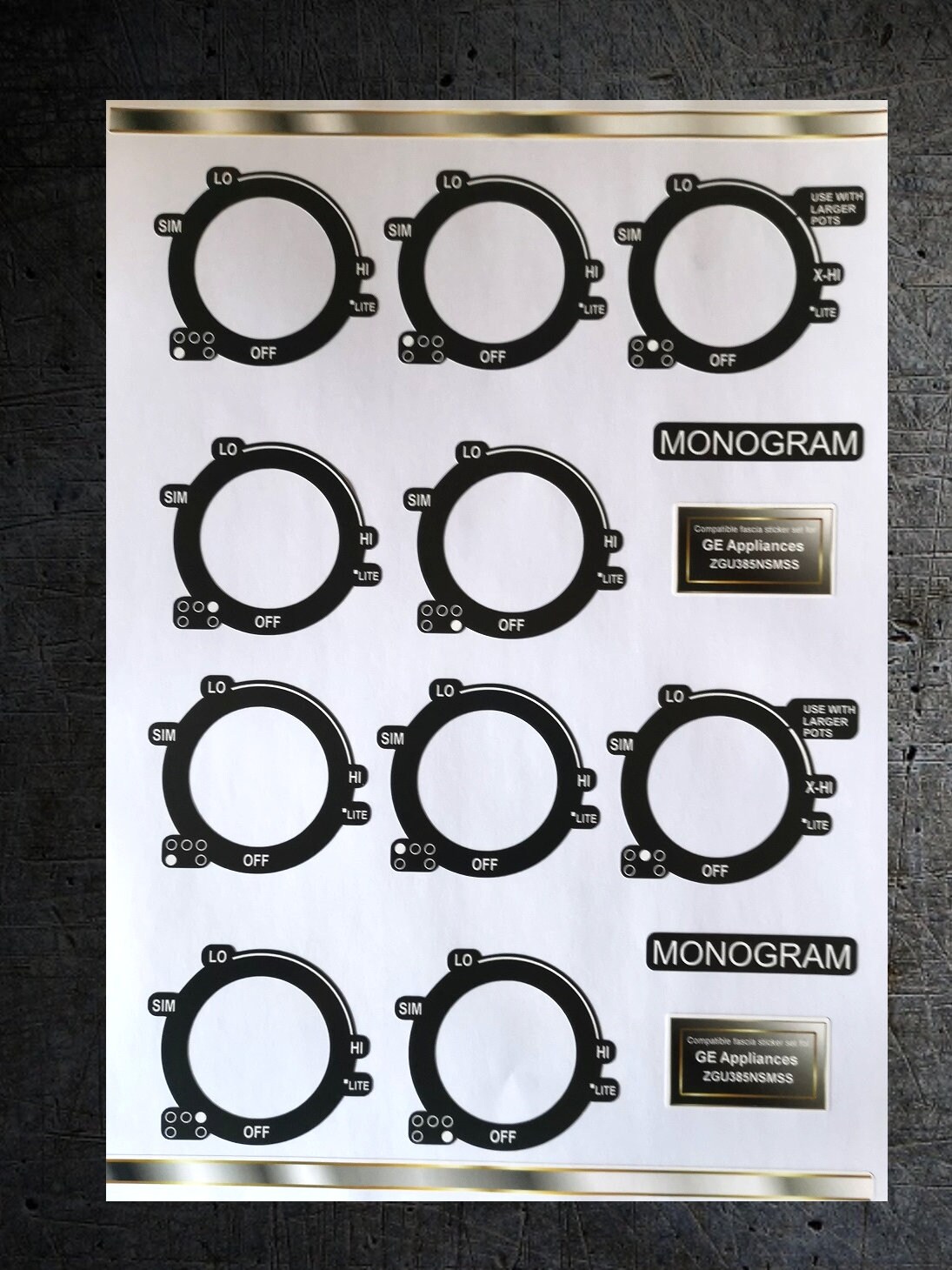 GE Appliances ZGU385NSMSS Cooktop Compatible Fascia Sticker Set. - Etsy
