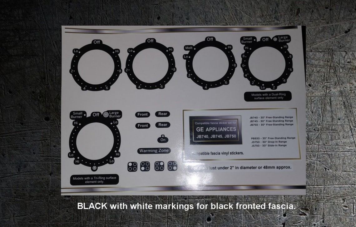 GE Appliances JS750SF3SS, JD750, JB740, JB745, JB750 Compatible Fascia ...