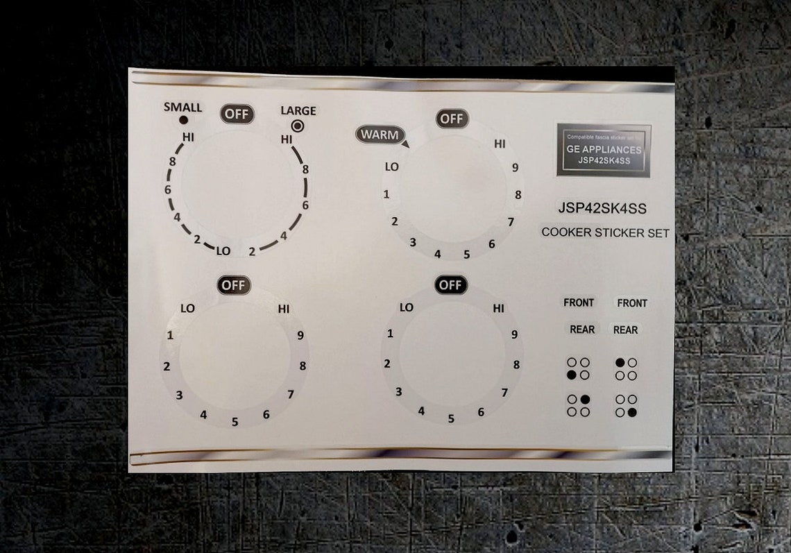 GE APPLIANCES JSP42SK4SS Compatible Panel Fascia Sticker Set. - Etsy