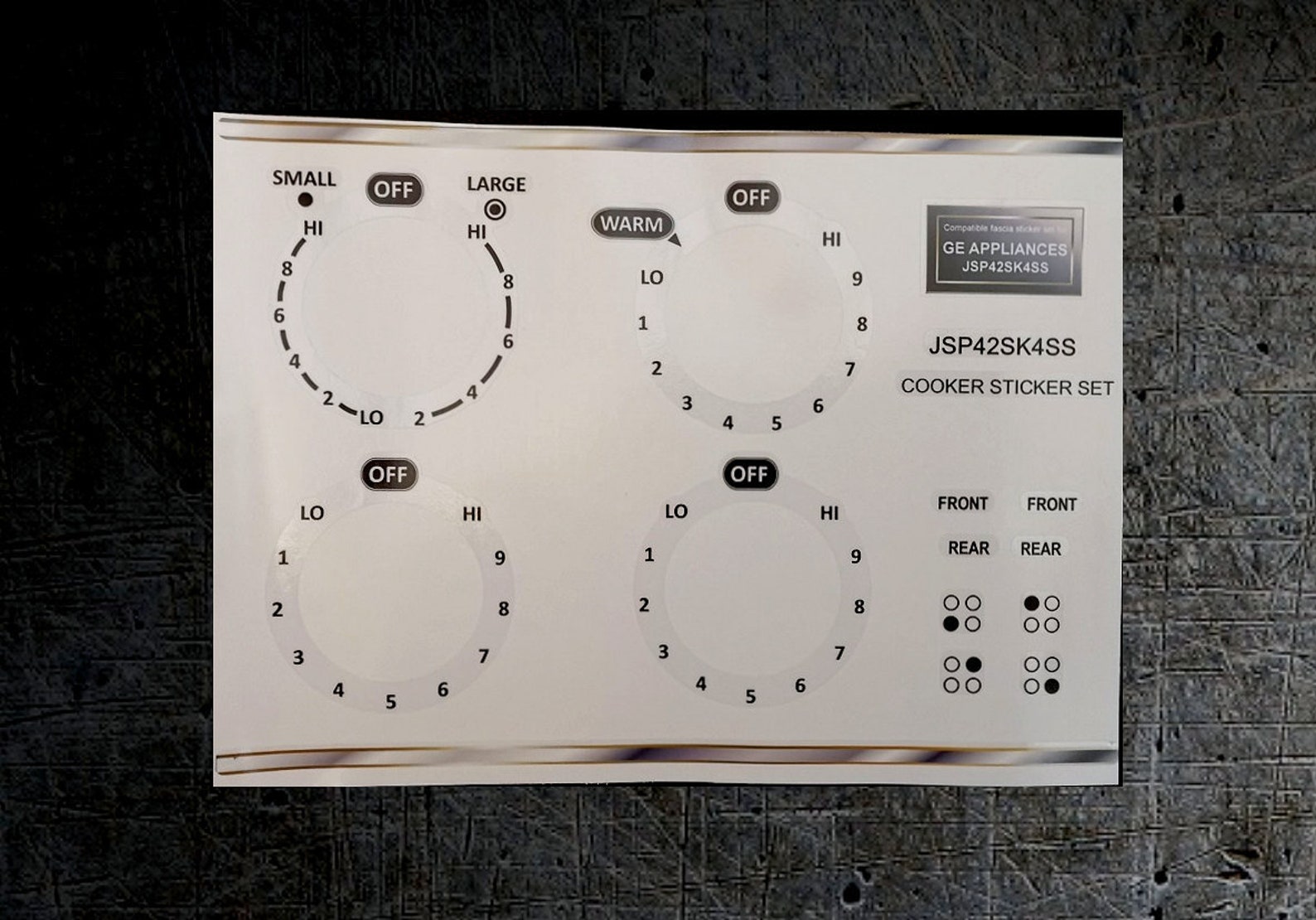 GE APPLIANCES JSP42SK4SS Compatible Panel Fascia Sticker Set. - Etsy