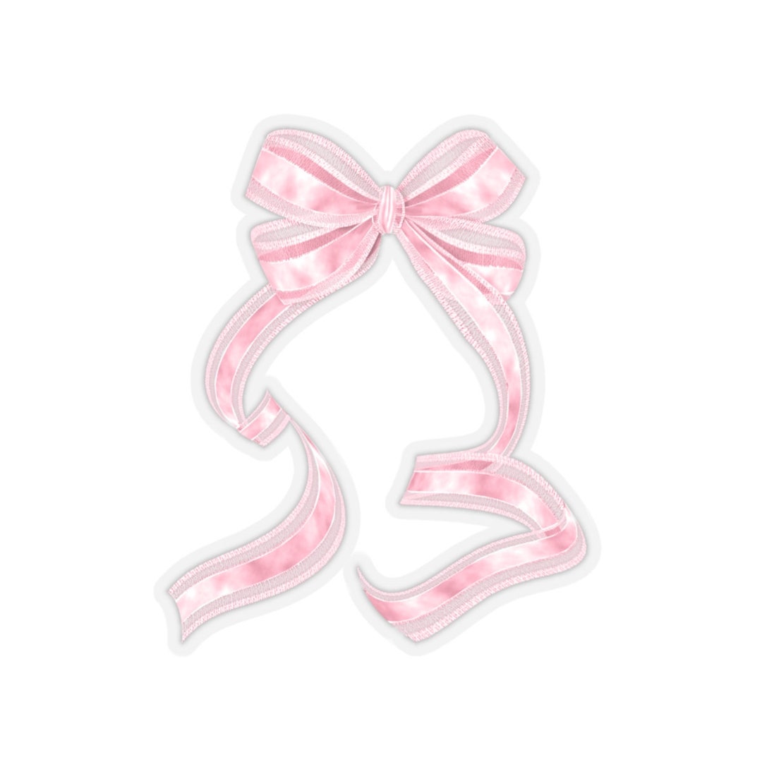 Adorable Coquette Pink Bow Sticker, Ideal for Personalizing Devices and ...