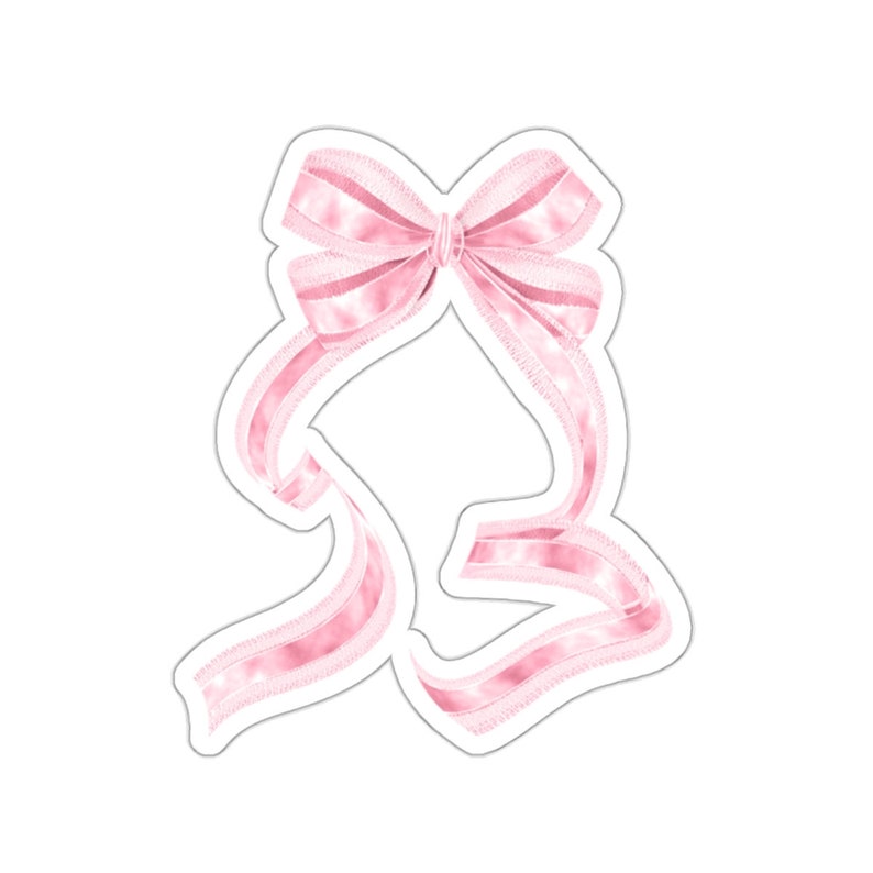 Adorable Coquette Pink Bow Sticker, Ideal for Personalizing Devices and ...