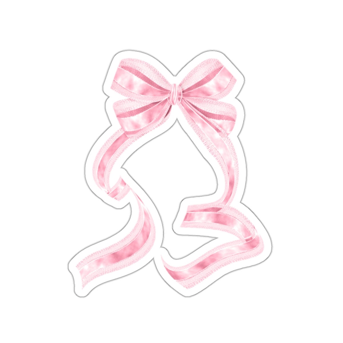 Adorable Coquette Pink Bow Sticker, Ideal for Personalizing Devices and ...