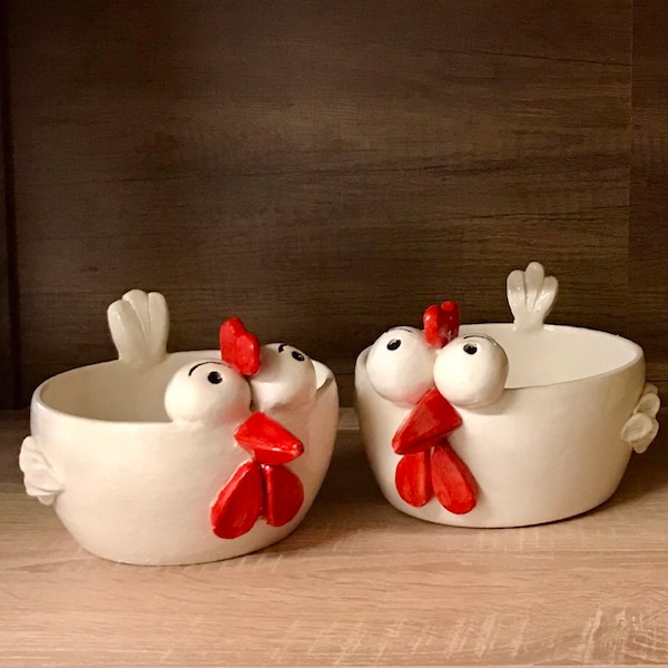 Pottery Chicken - Etsy