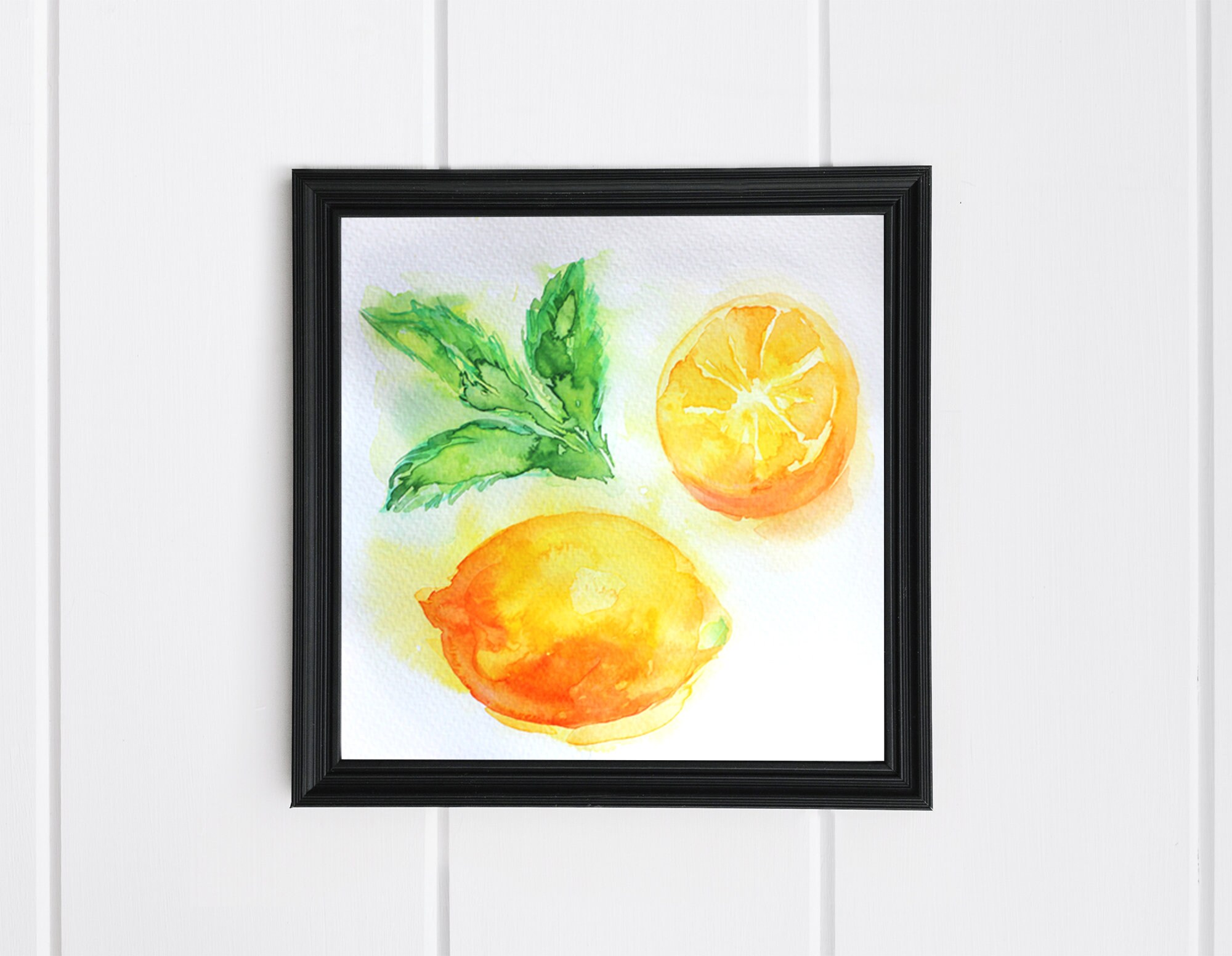 Lemons art Lemon watercolor painting 8x8 Small art Abstract | Etsy