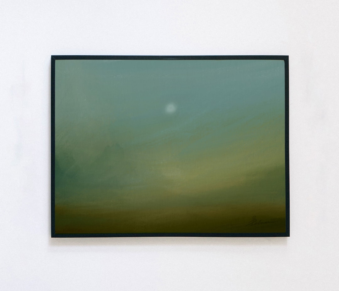 Misty Abstract Landscape Giclee Print: Soft Blue Green Wall Art, Moody ...