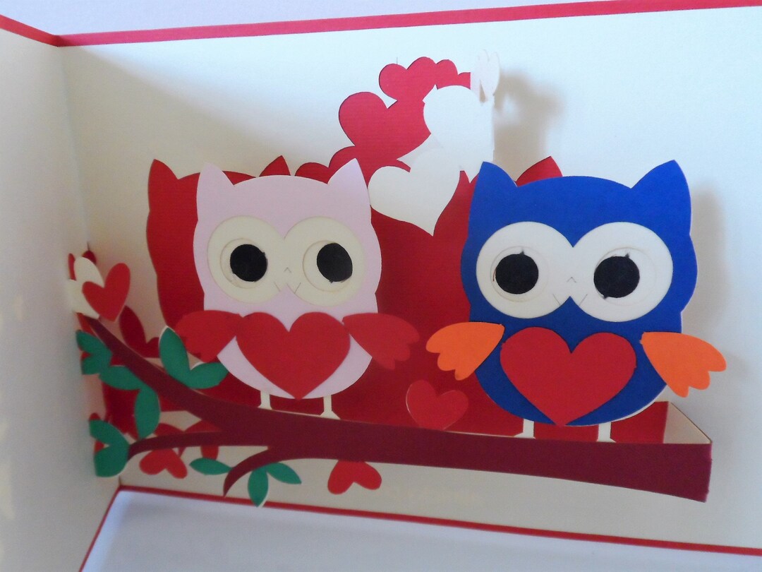 Owls in Love 3D Pop up Card-birthday-anniversary-wedding - Etsy