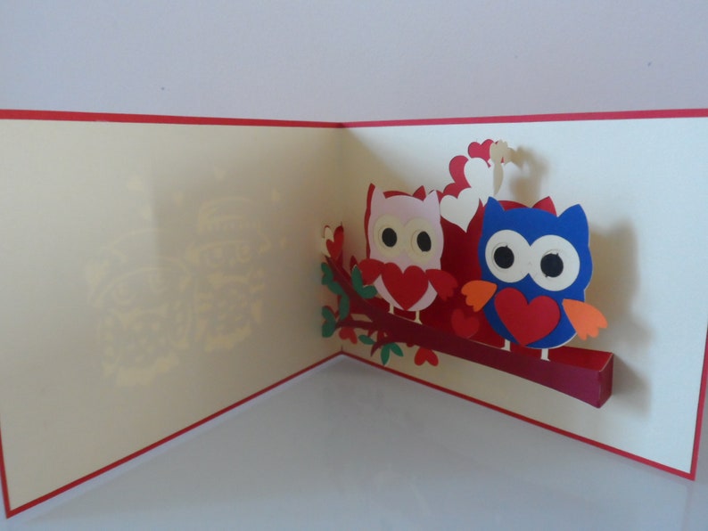 Owls in Love 3D Pop up Card Birthday Anniversary-wedding | Etsy