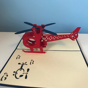 Helicopter 3D Pop up Card - Birthday, Flying, Celebration - Etsy
