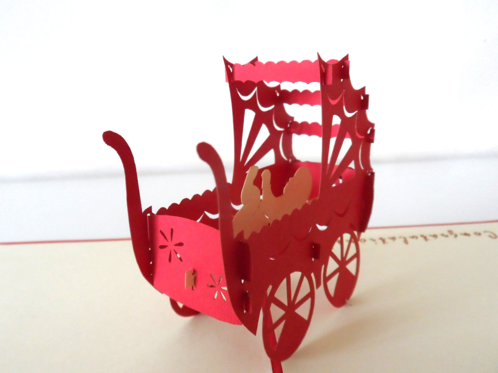 New Baby Boy Girl in Pram 3D Pop up Card Blue pink or Red - Etsy