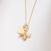 Bee and Disc Necklace 14K or 18K Real Gold, Solid Gold Wasp With ...