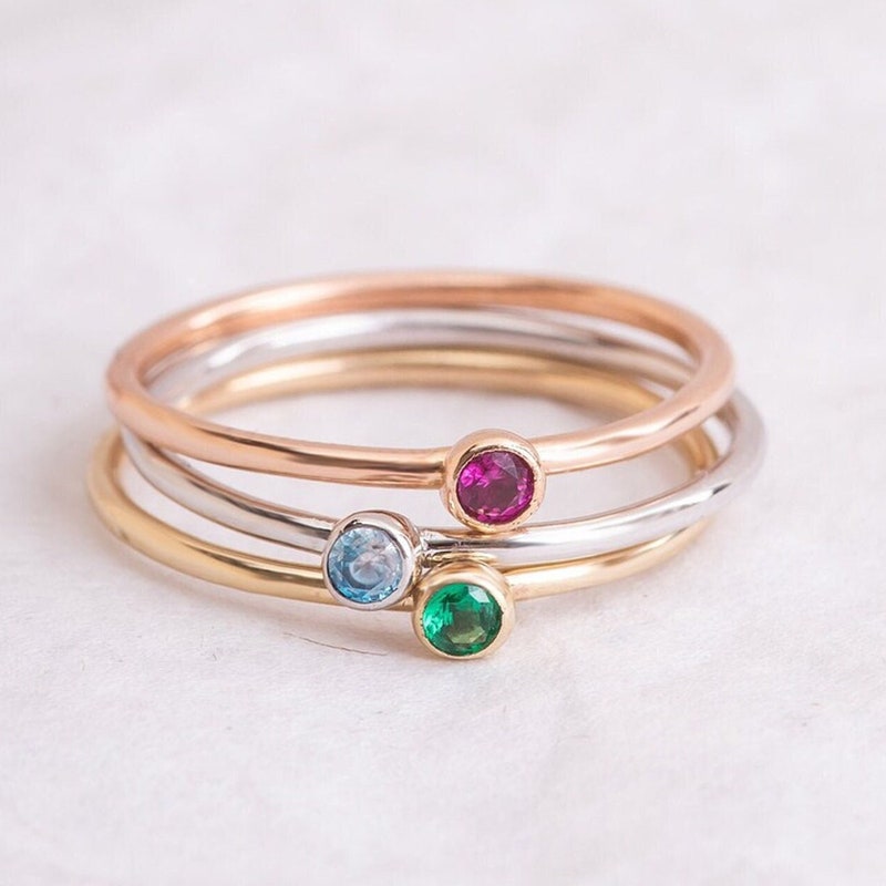 Triple Stone Ring - Etsy