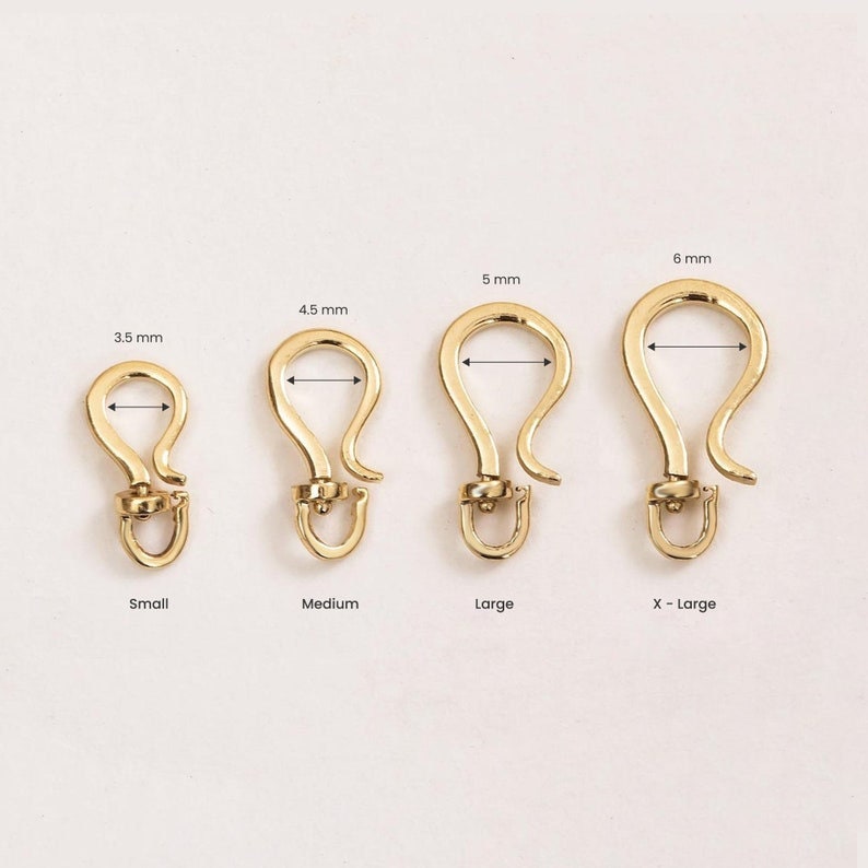 Swivel S Hook 14K 18K Real Gold, Hinge Hook Real Solid Gold Clasp, Real ...
