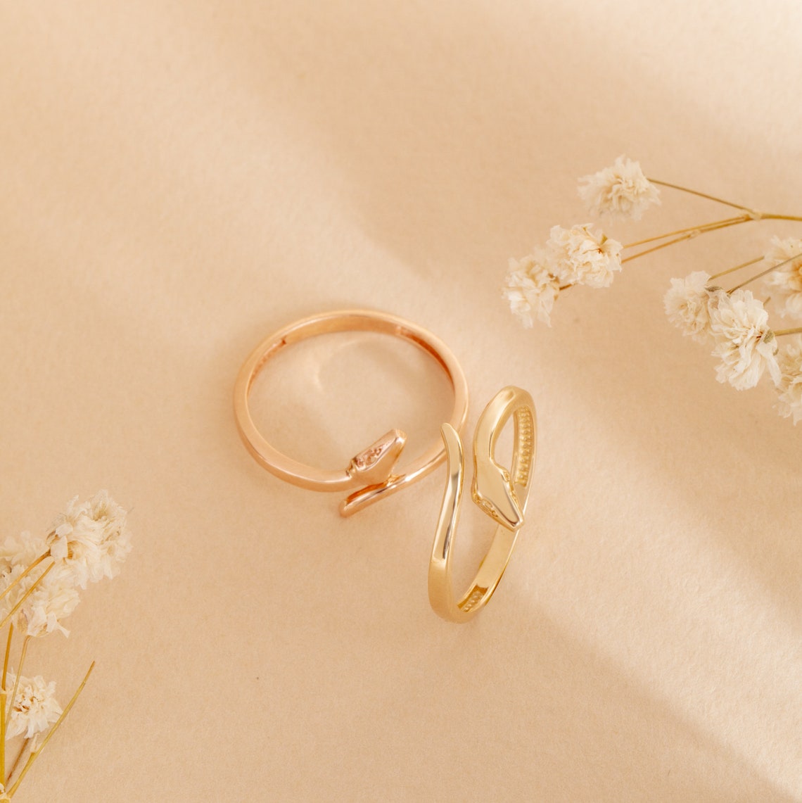 Simple Snake Ring 14K 18K Solid Gold Real Gold Serpent Ring - Etsy