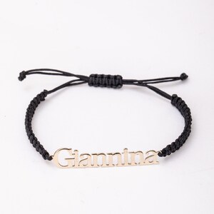 Macrame Name Bracelet, Custom Bracelet in 14K 18K Real Solid Gold ...