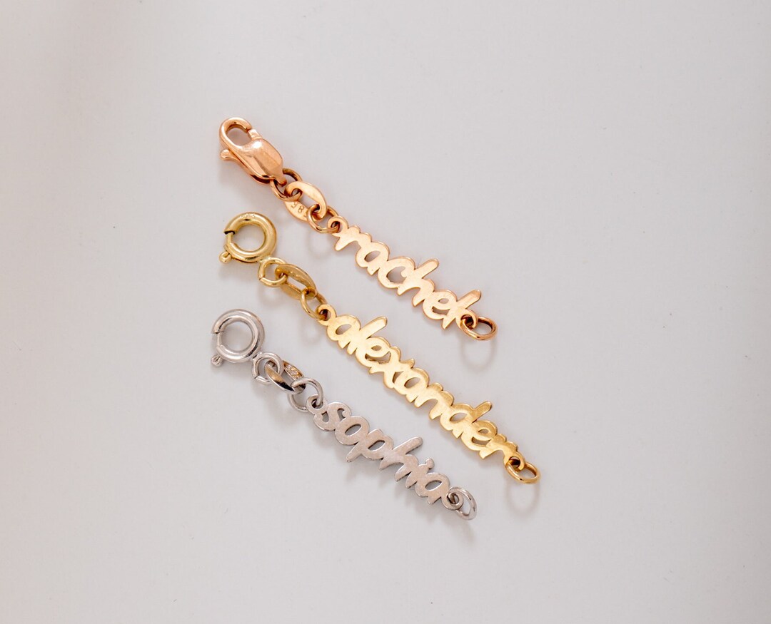 Personalized Tiny Name Tag 14K 18K Real Gold for Necklace, Bracelet and ...