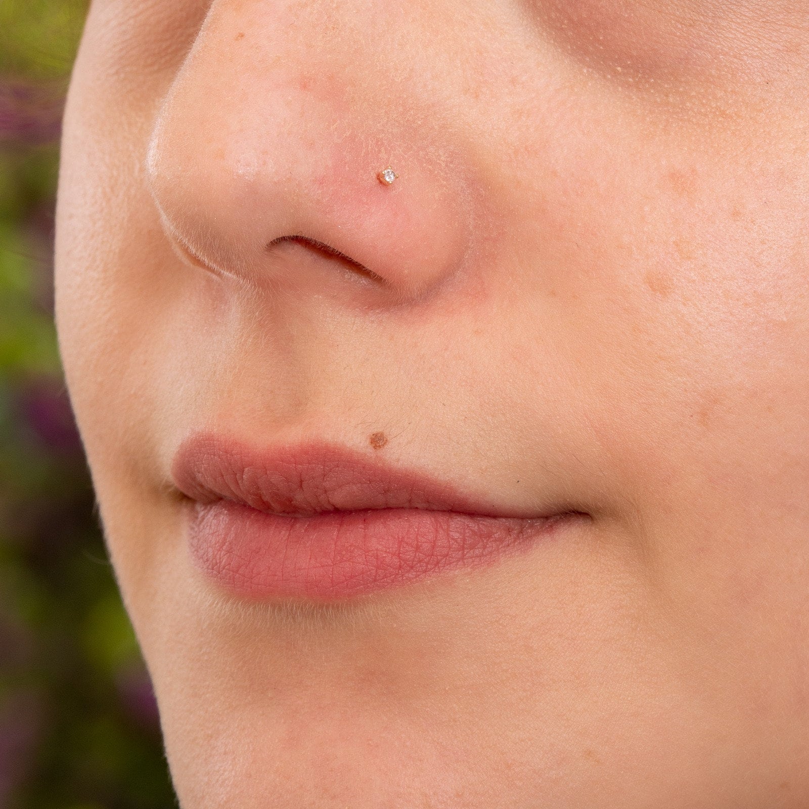 14K Solid Gold Tiny Nose Stud, Dainty Piercing Nose Ring, Minimalist ...