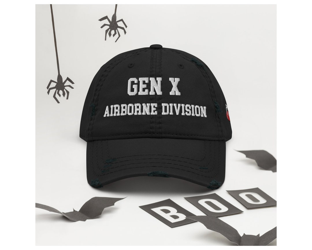Gen X Airborne Division Distressed Dad Cap, Gen X Baseball Hat, Gen X ...