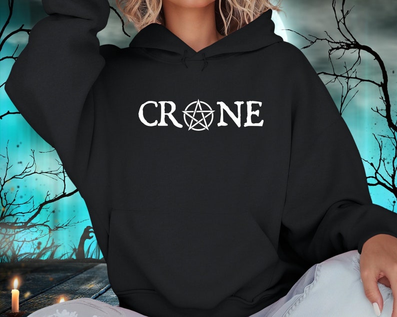 Crone Hoodie, Witch Maiden Mother Crone Hoodie, Pagan Witch Hoodie ...