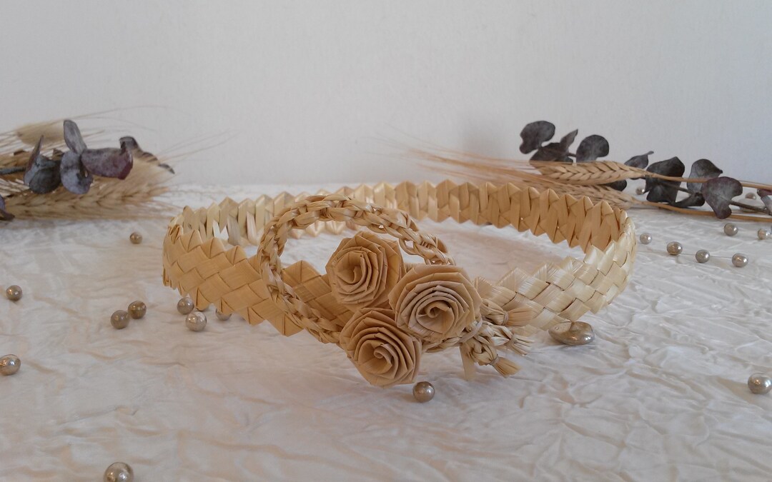 Straw Bridal Crown Wedding Crown Ceremonial Crown Straw - Etsy