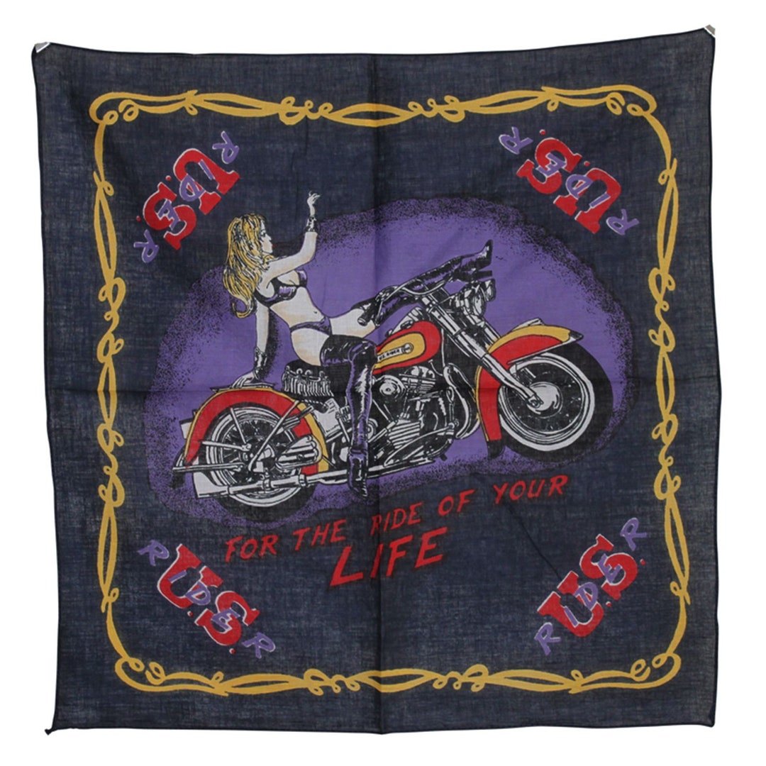 Bandana Cloth U.S. Rider Biker Black Square Headscarf - Etsy