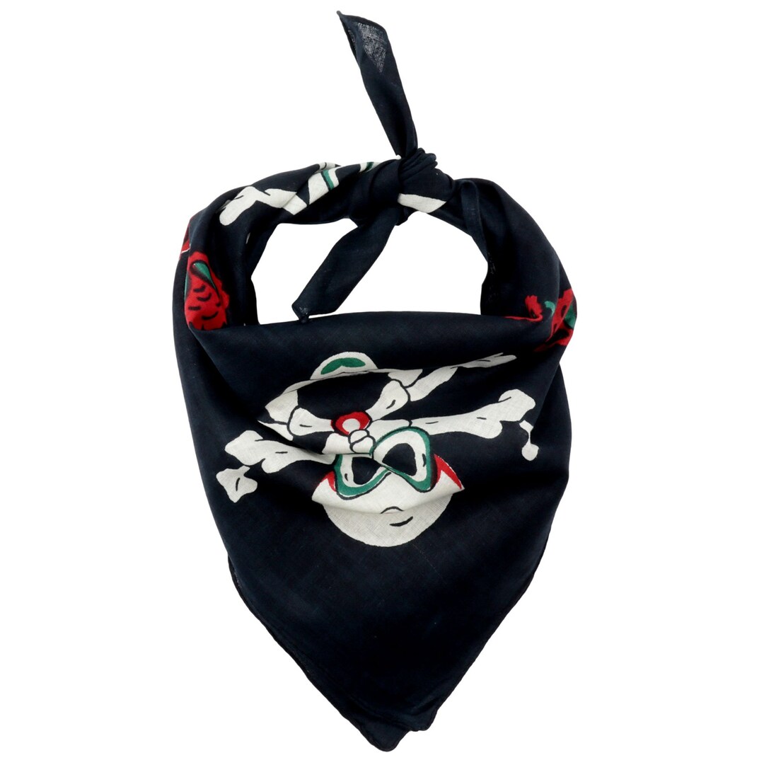 Bandana Scarf Spider Skeleton Anthracite White Red Green Square ...