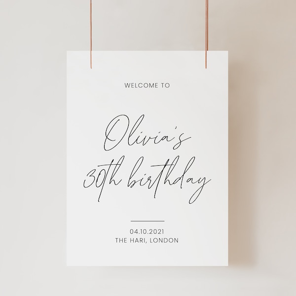 Personalised 60th Welcome Sign A2 - Etsy UK