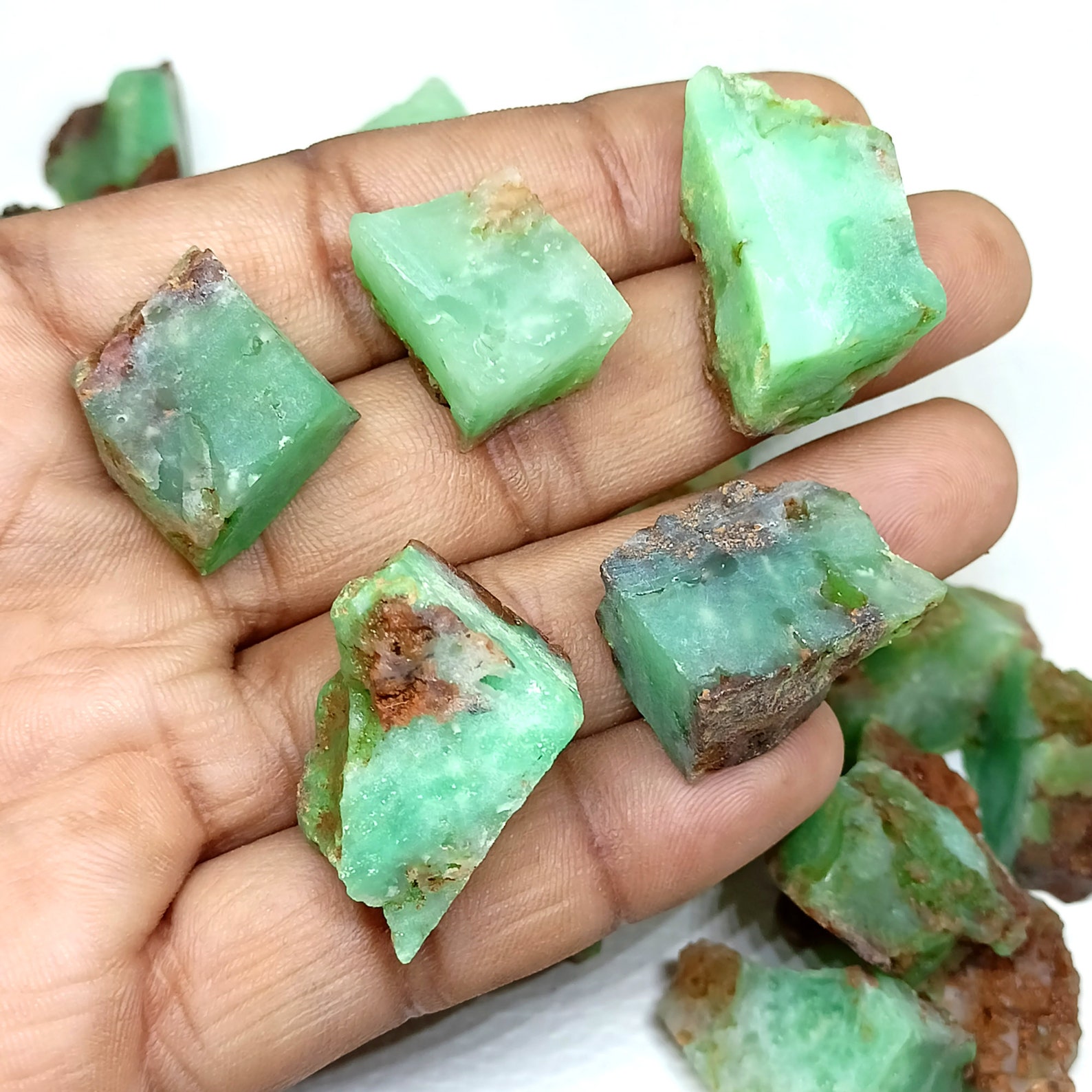 Chrysoprase Rough Stone, Raw Chrysoprase Crystal, Raw Crystals Bulk ...