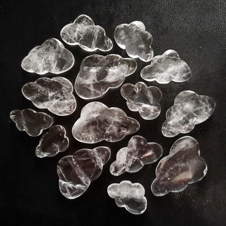 Clear Quartz Cloud Stone, Quartz Cloud Gemstone, Crystal Handcarved ...