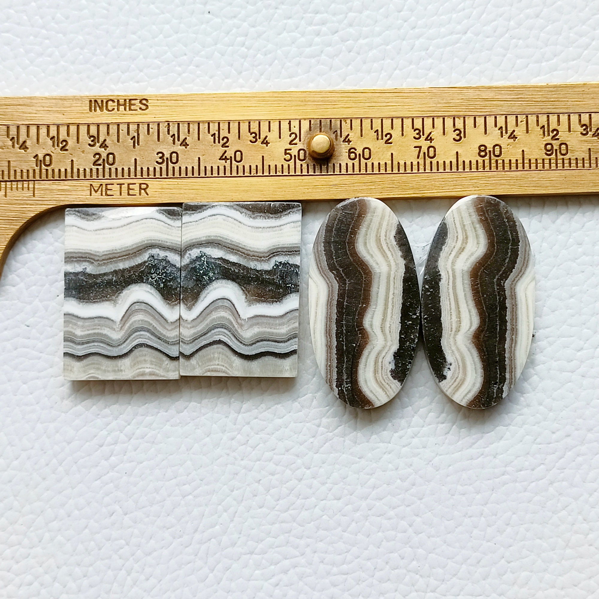 Zebra Calcite Earrings Pair, Zebra Calcite Pair Stone, Zebra Calcite ...