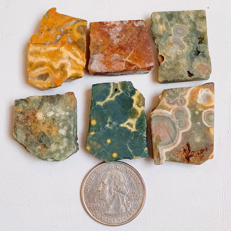 Ocean Jasper Slice, Natural Ocean Jasper Slab, Raw Ocean Jasper Crystal ...