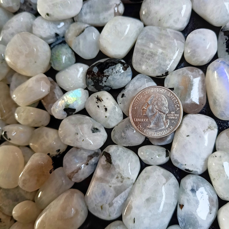 Rainbow Moonstone Tumble Stone, Moonstone Crystal, Moonstone Loose ...