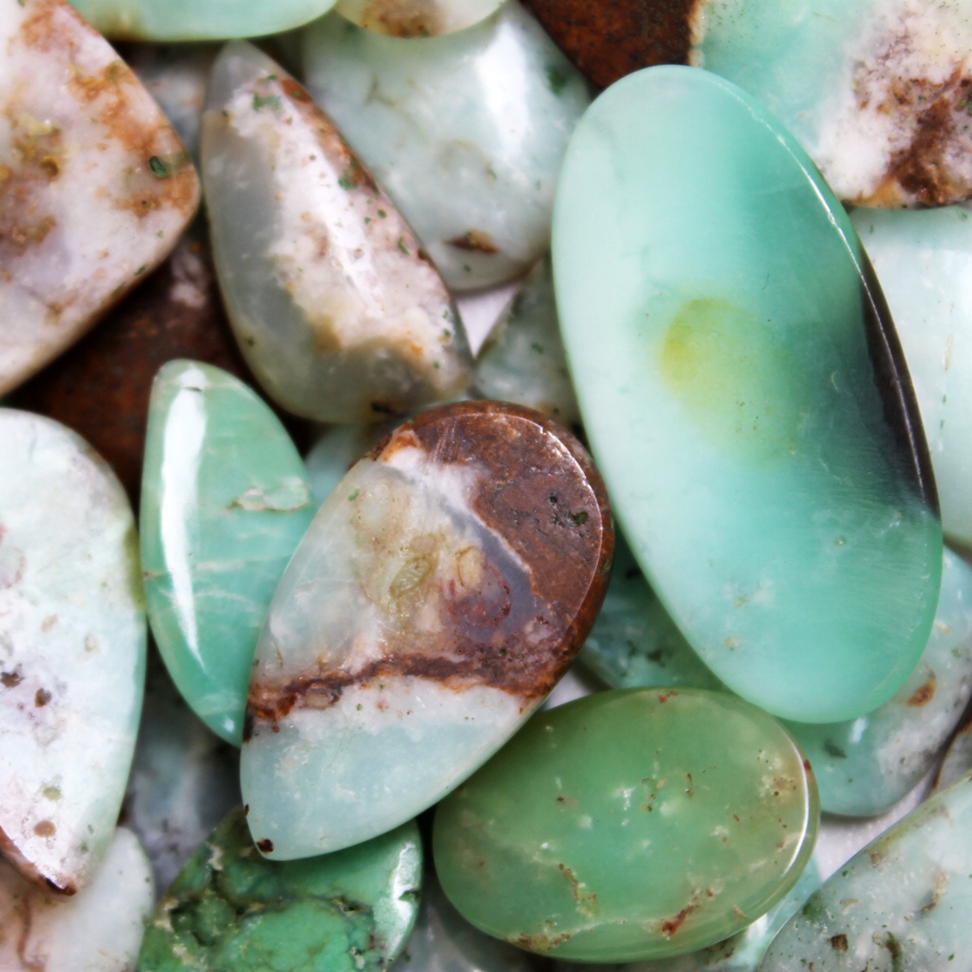 Chrysoprase Gemstone Wholesale LOT, Natural Chrysoprase Cabochon Stones ...
