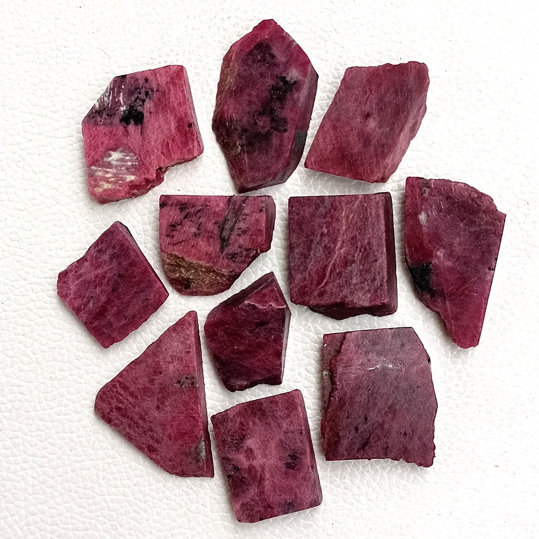 Natural Ruby Crystal Slice: Red Gemstone Slab, Crafting Decor - Etsy