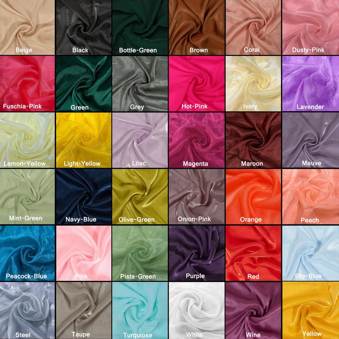 Assorted Colors Silk Organza Fabric, Shree Crystal Organza Fabric ...