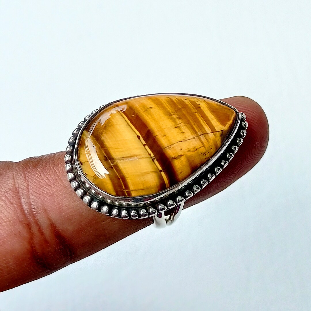Tiger Eye Rings, Sterling Silver Rings, Chunky Rings, Statement Rings ...