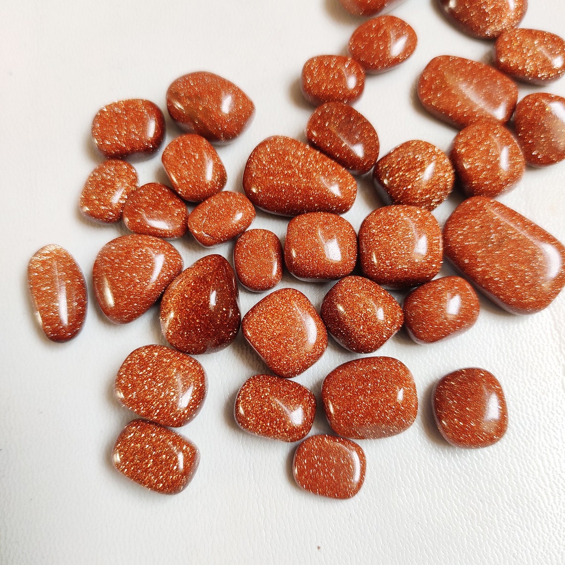 Gold Sandstone Tumbled Stone, Goldstone Tumble, Red Sandstone Crystal ...
