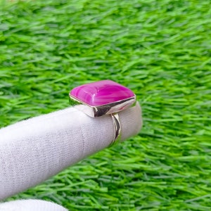 Pink Agate Ring, Sterling Silver Ring, Chunky Rings, Statement Rings ...
