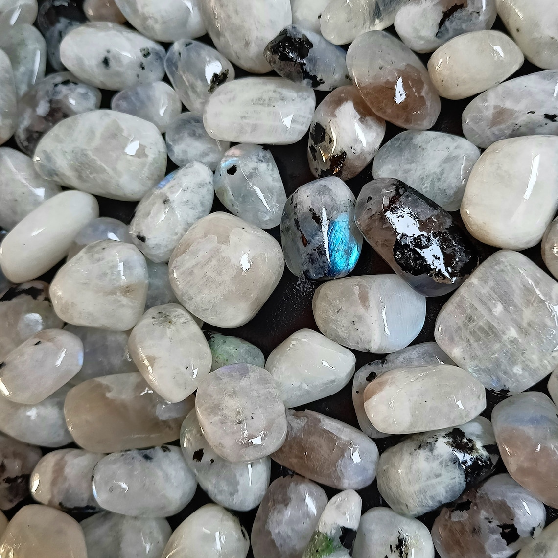 Rainbow Moonstone Tumble Stone, Moonstone Crystal, Moonstone Loose ...