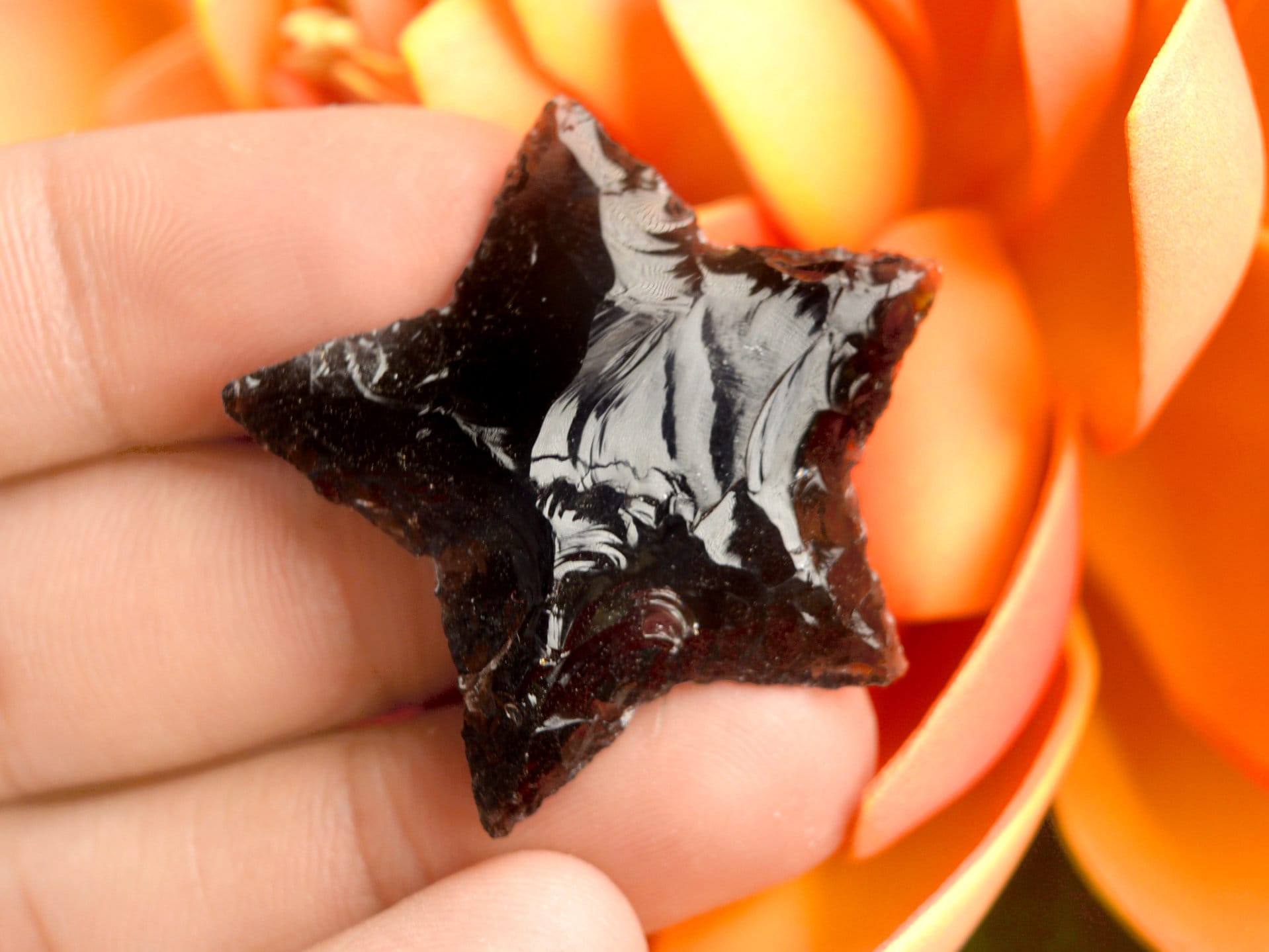 Obsidian Stars Crescent Star Obsidian Star Obsidian Crystal | Etsy