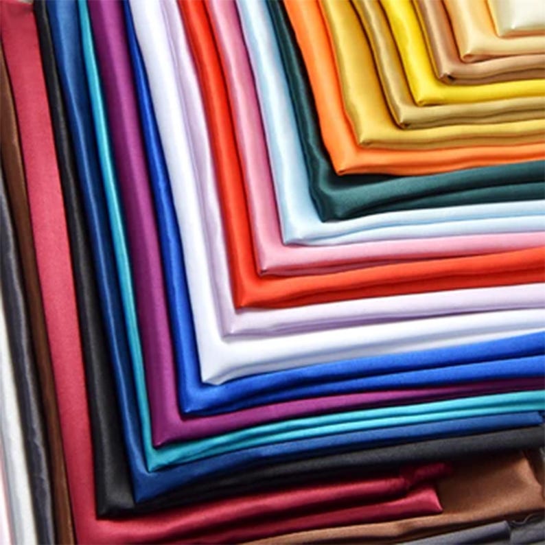 Silk Satin Fabric, 49 Colors Luxury Satin Fabric by the Yards ...