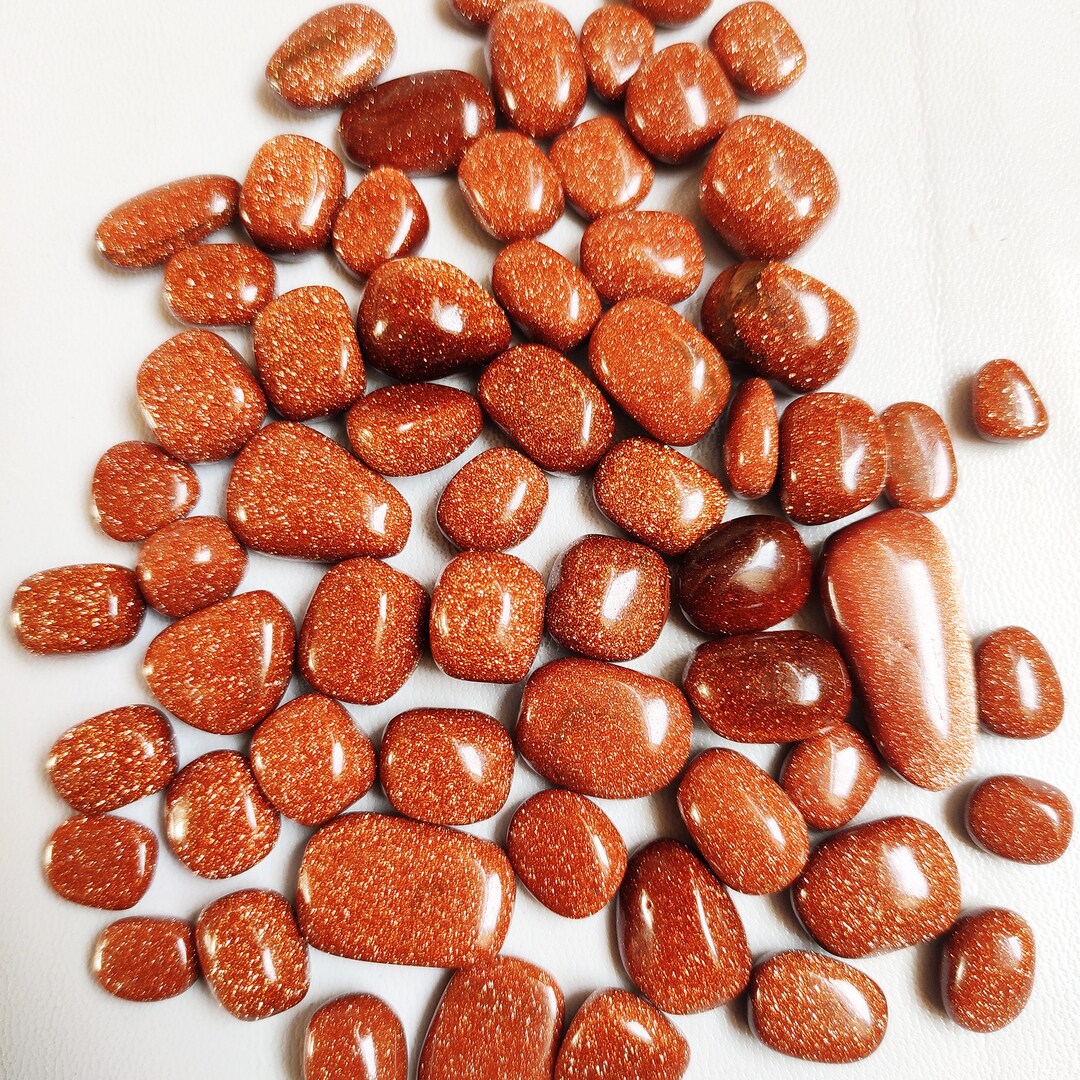 Gold Sandstone Tumbled Stone, Goldstone Tumble, Red Sandstone Crystal ...