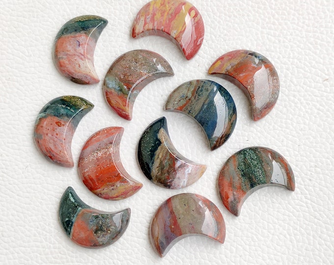 Natural Obsidian Moon Snowflake Obsidian Crescent Half Moon - Etsy